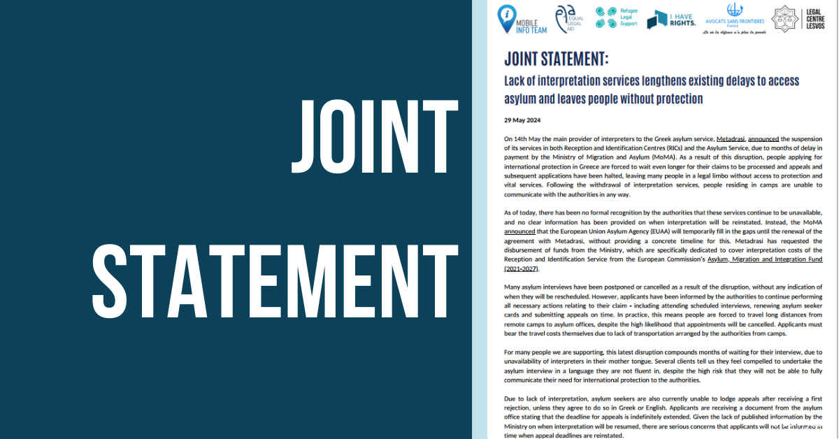 Joint Statement: Lack of interpretation services lengthens existing ...